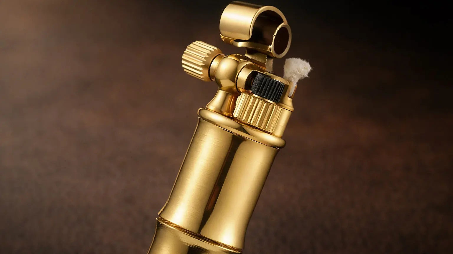 Mini Bamboo Lighter – Refillable Brass Fluid Lighter – THORENS Lighter ...