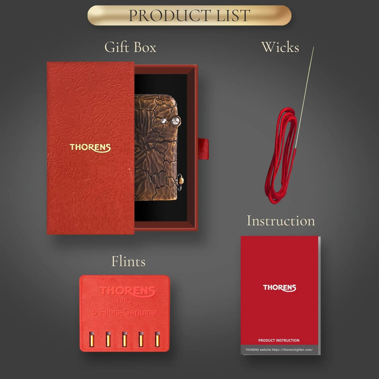 THORENS Single Claw Kerosene Lighter – Swiss Retro Brass Flame ...