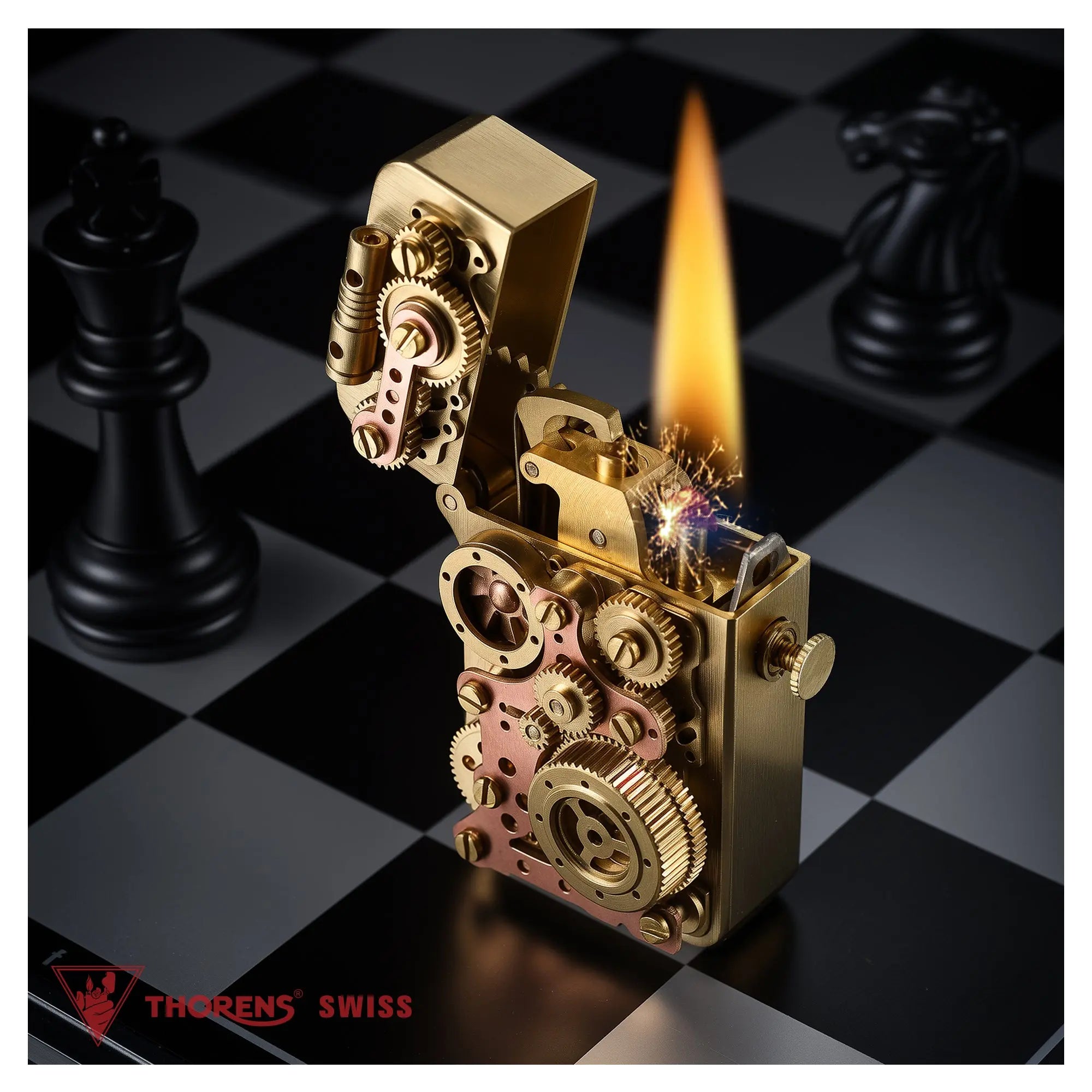 Steampunk Gear Linkage Lighter｜Brass Mechanical Collectible – THORENS ...