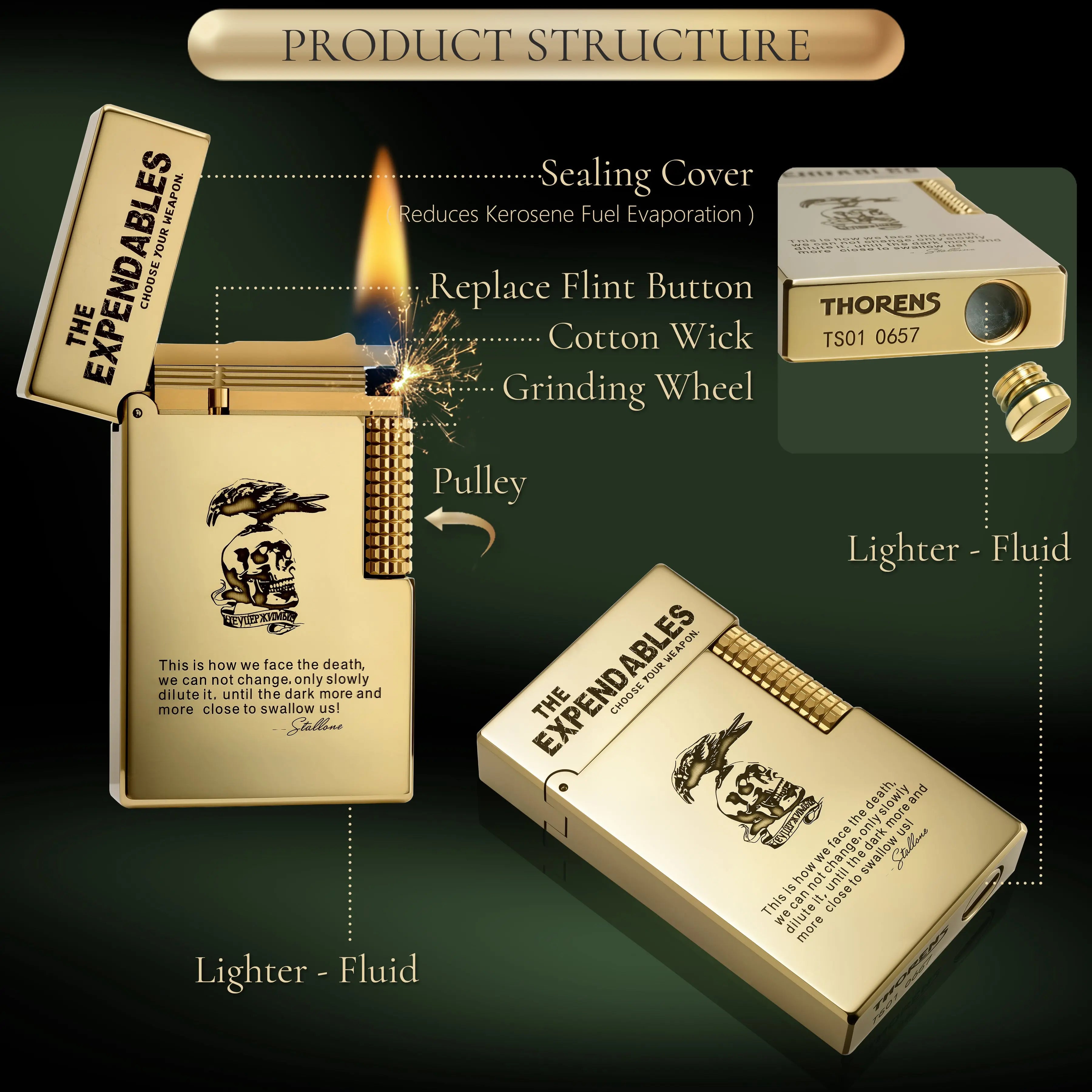 Side Slip - Etched Lighter, Practical & High Quality Brass Lighter ...