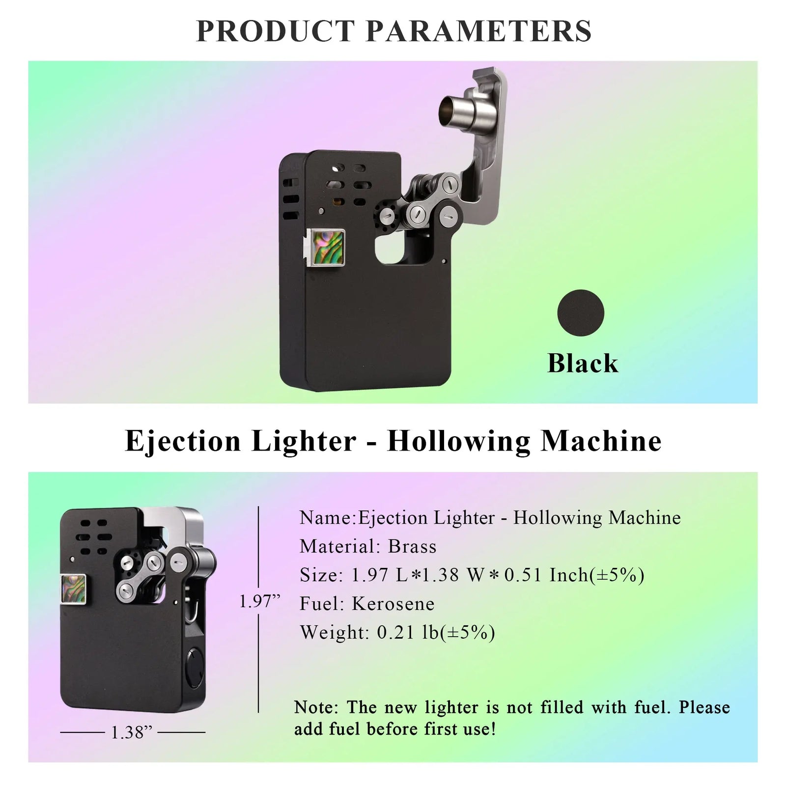 2025 Ejection Lighter - Hollowing Machine Black｜Futuristic Kerosene ...