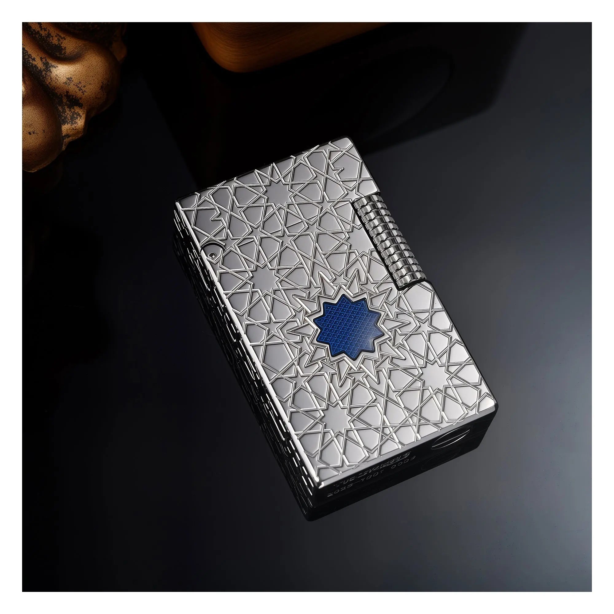 Stellar Mesh Silver Lighter｜Star Geometry Engraved Collectible ...