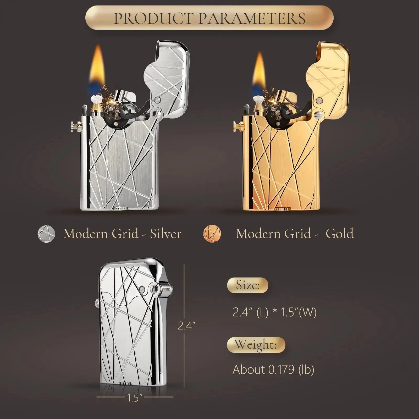 Gen 3 Single Claw Silver Lighter｜Modern Grid Brass Collectible ...