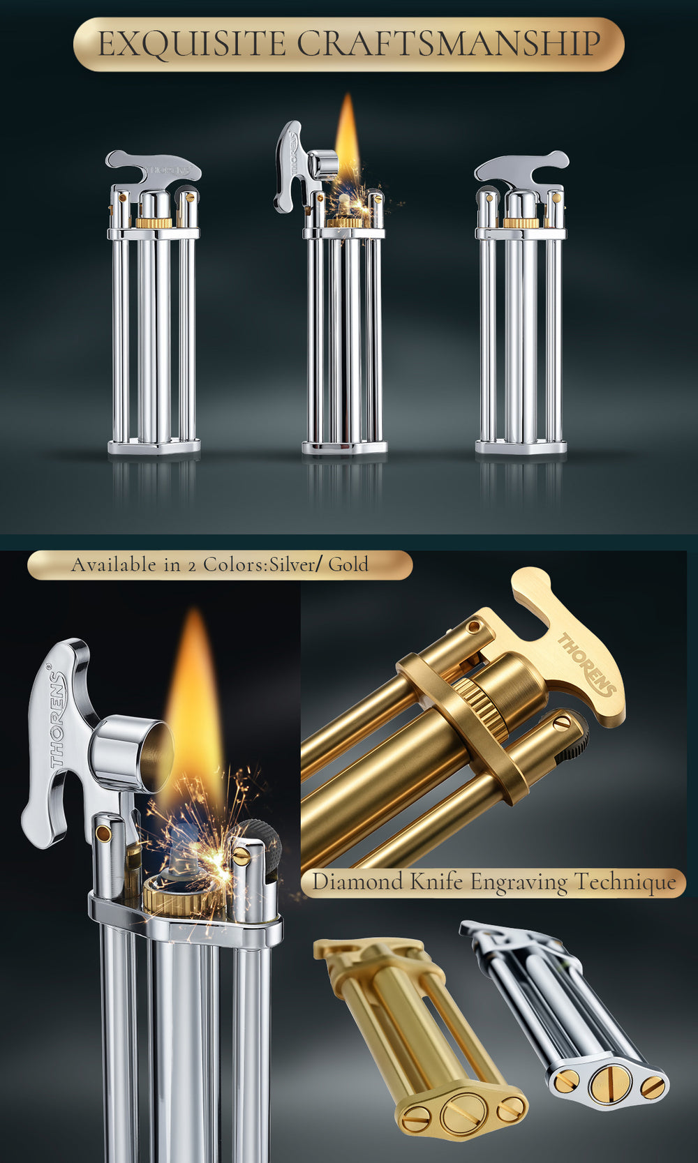 Three-Section Stick lighter, Practical & Portable Gift & Collection ...