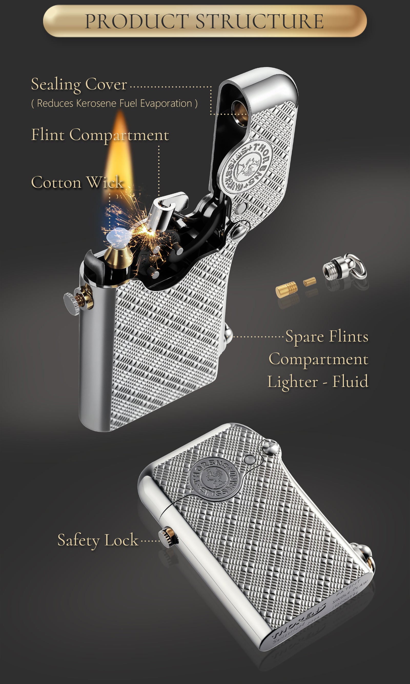 Single Claw Lighter, Swiss Craftsmanship, Classic Luxury Design ...